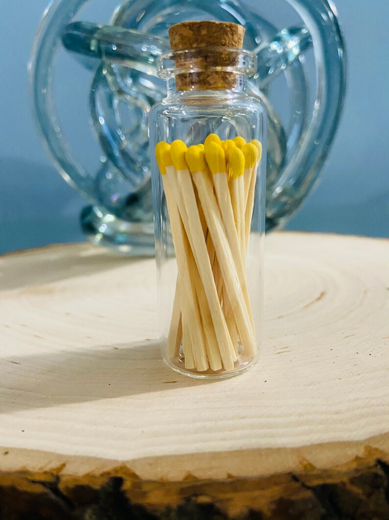 Glass Bottles With 20 Colored Matches and Striker on the - Etsy