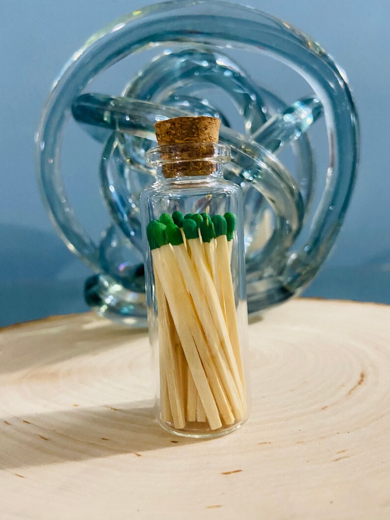 Glass Bottles With 20 Colored Matches and Striker on the - Etsy