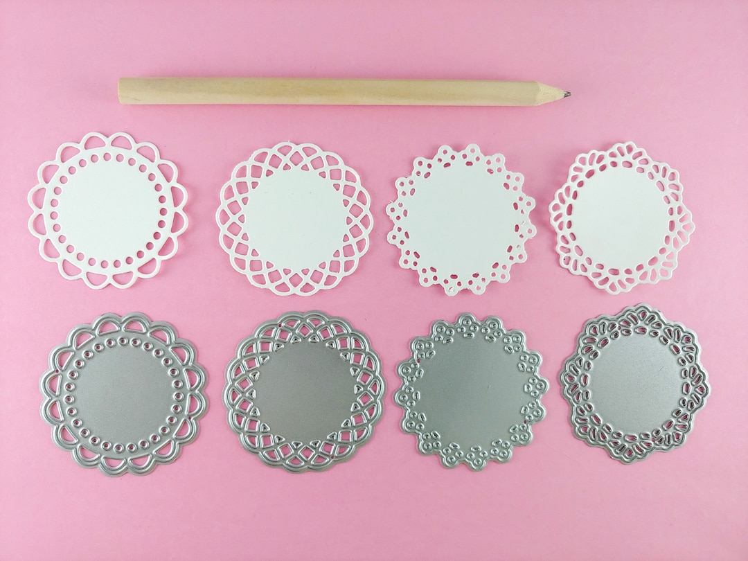 Rosette Cutting Dies - Round Label Metal Dies - Miniature Doily Craft Cutting Die - Ornamental ...
