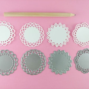 Rosette Cutting Dies - Round Label Metal Dies - Miniature Doily Craft ...