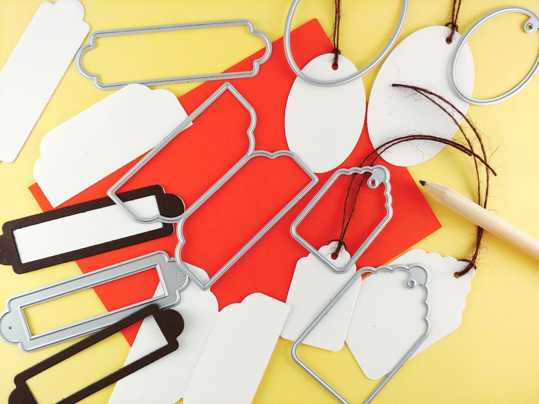 File Tag Cutting Die - File Label Craft Die - Tags and Labels Cutter ...