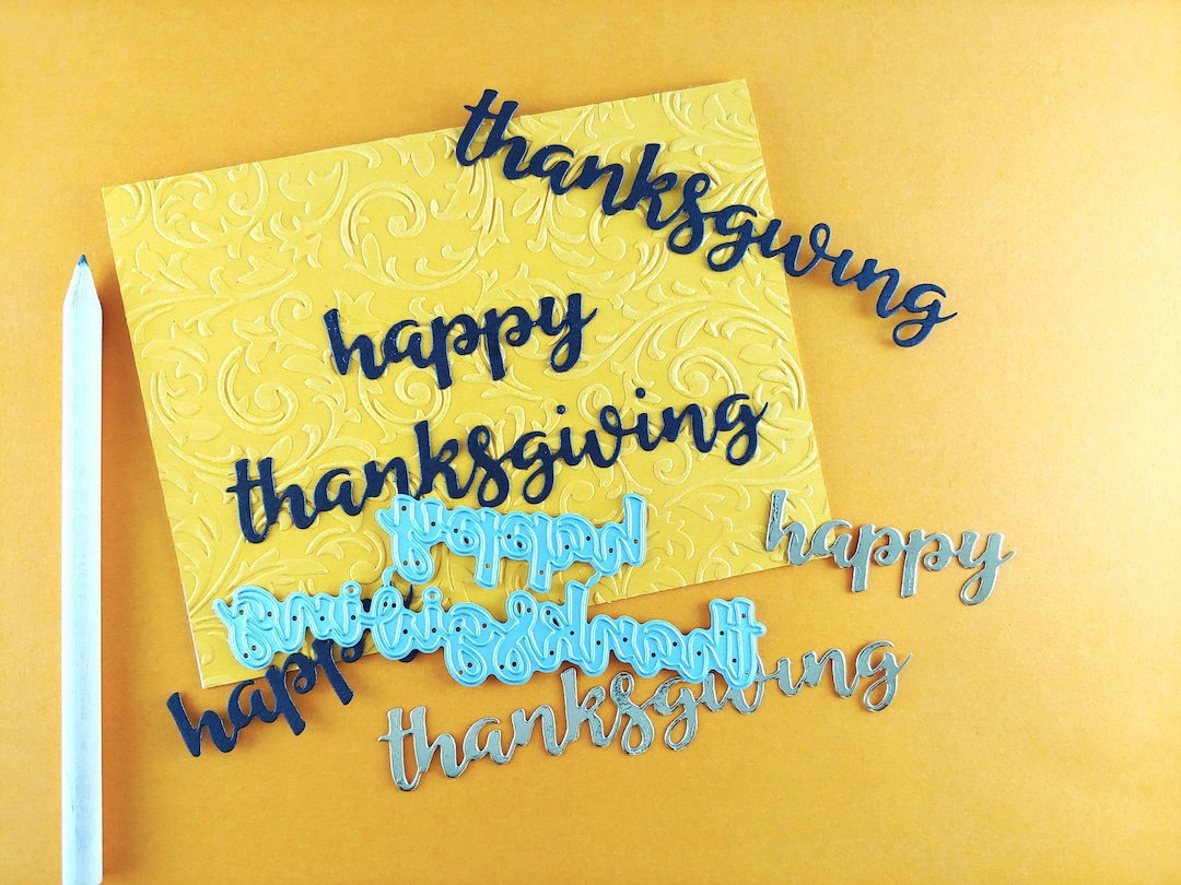 Happy Thanksgiving Metal Cutting Dies - Fall Crafting Dies ...