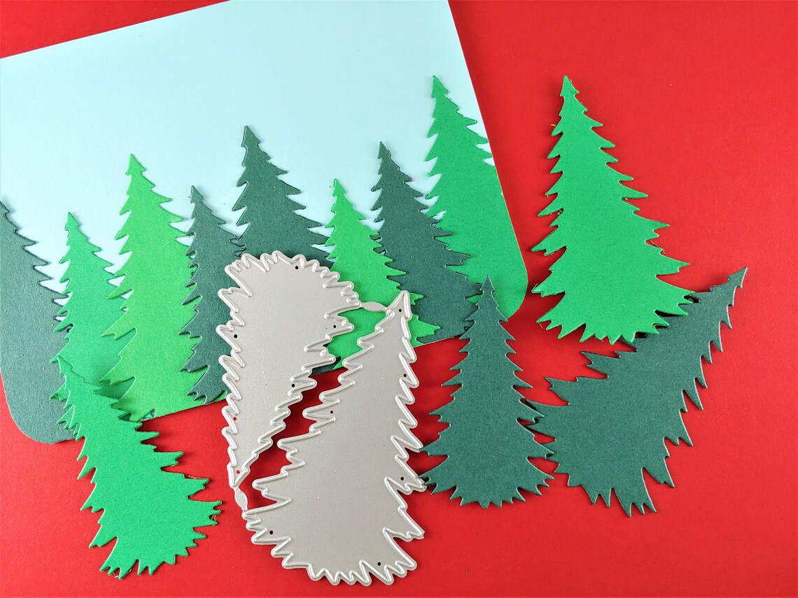 Pine Trees Metal Cutting Dies - Christmas Tree Crafting Dies - Holiday ...