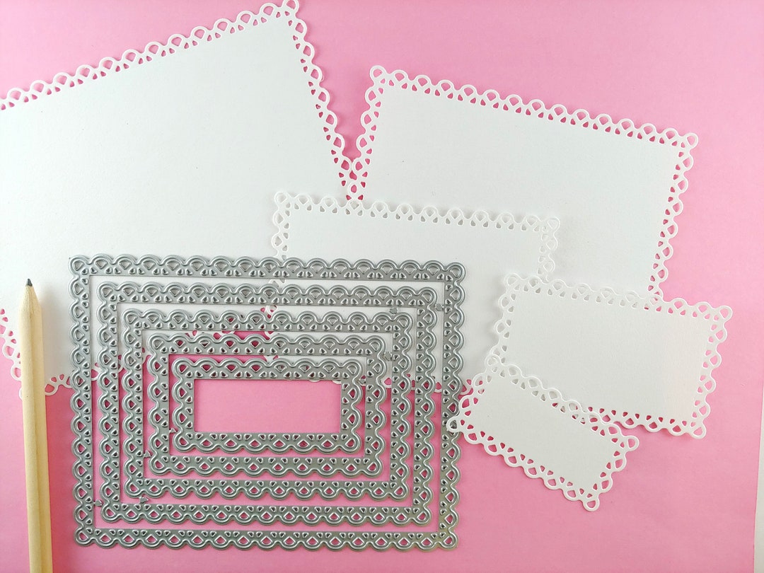 Doily Rectangle Cutting Dies 5 Piece Nesting Metal Dies Lacy Rectangles ...