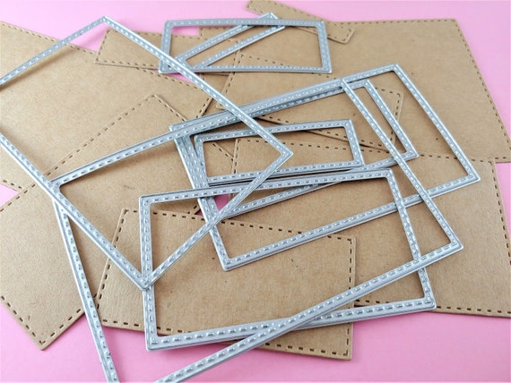 Stitched Rectangle Metal Cutting Dies 8 Piece Nesting Metal | Etsy