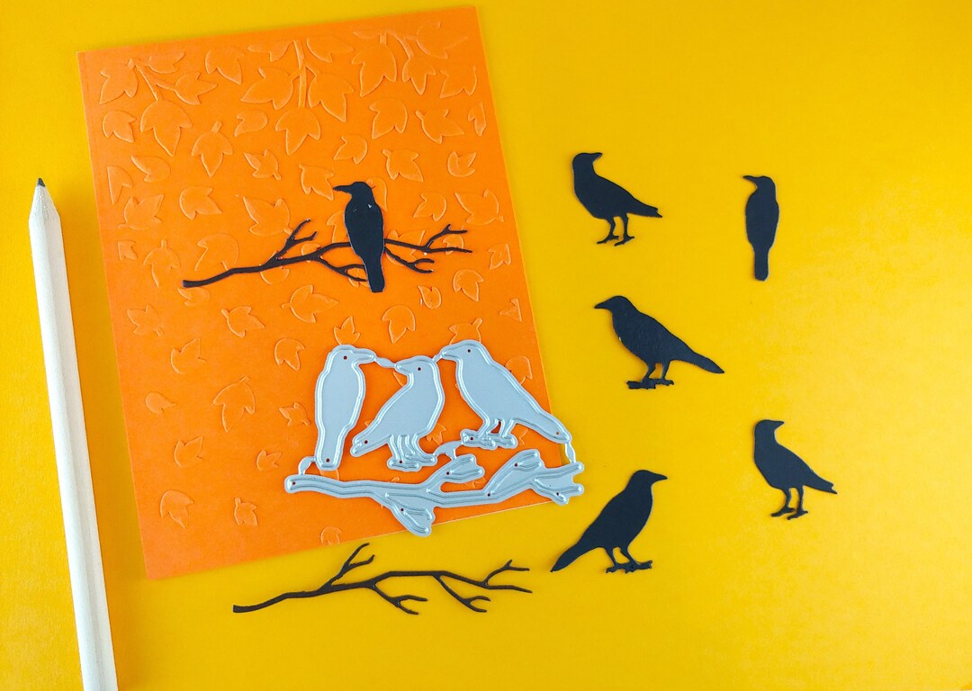 Crows Cutting Dies Crow Crafting Dies Metal Die Cardmaking Halloween ...