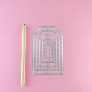 Stitched Tags Metal Cutting Dies - 5 Piece Nesting Metal Craft Dies ...