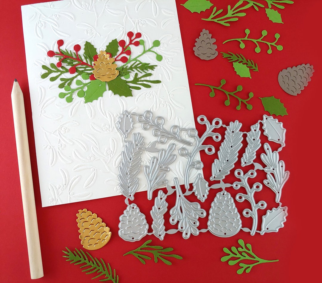 Christmas Greens Cutting Dies - Christmas Metal Dies - Holiday Die Cuts ...