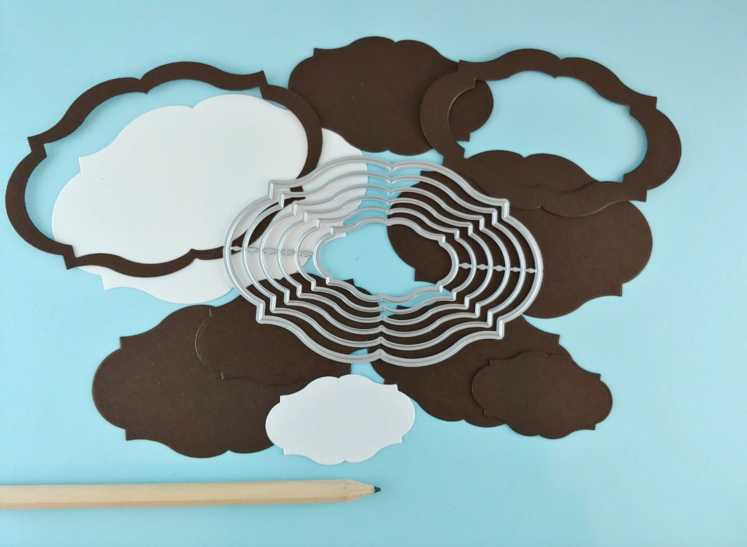 Decorative Labels Cutting Dies 6 Piece Nesting Dies No Stitching Label ...