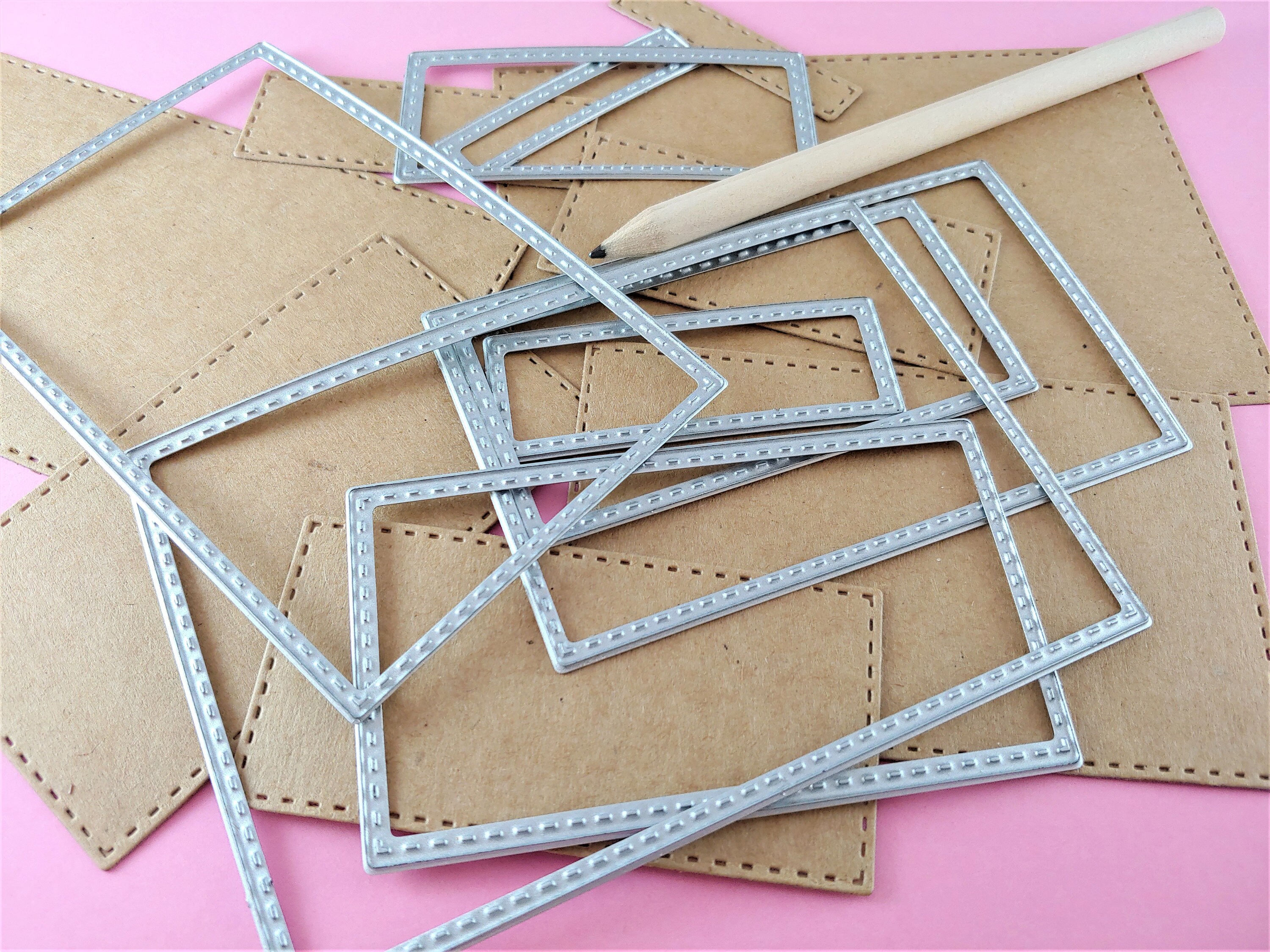 Stitched Rectangle Metal Cutting Dies 8 Piece Nesting Metal | Etsy