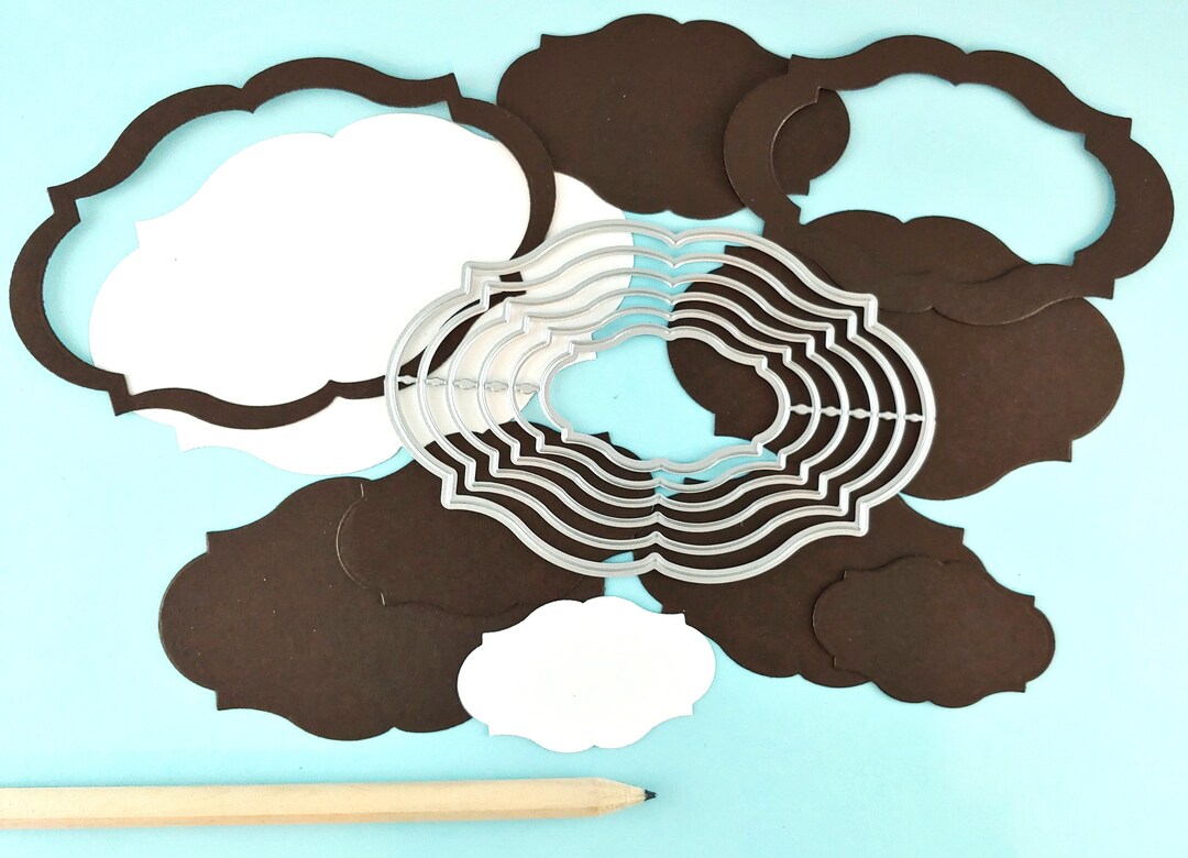 Decorative Labels Cutting Dies - 6 Piece Nesting Dies - No Stitching ...