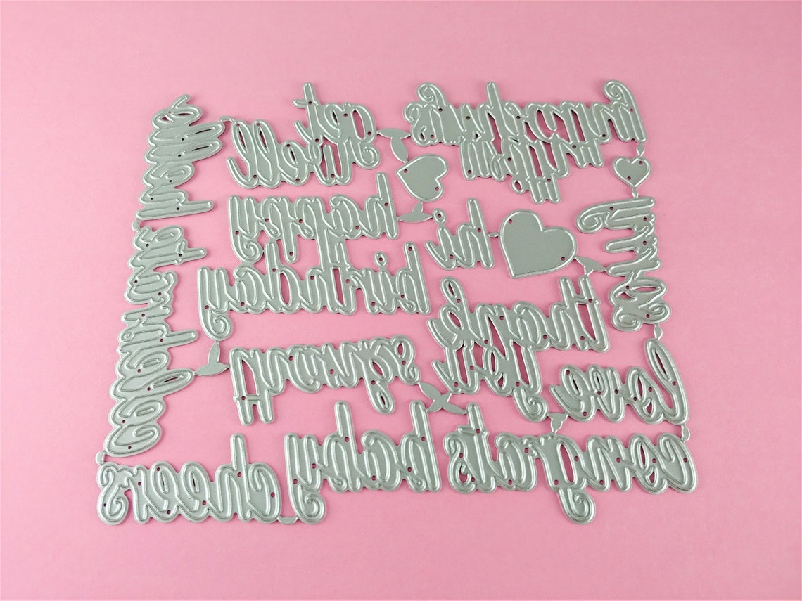 Words Cutting Dies 16 Piece Metal Crafting Dies for Card - Etsy