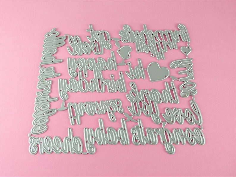 Words Cutting Dies - 16 Piece Metal Crafting Die - Card Making ...