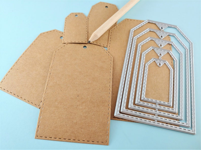 Stitched Tags Metal Cutting Dies 5 Piece Nesting Metal Craft | Etsy