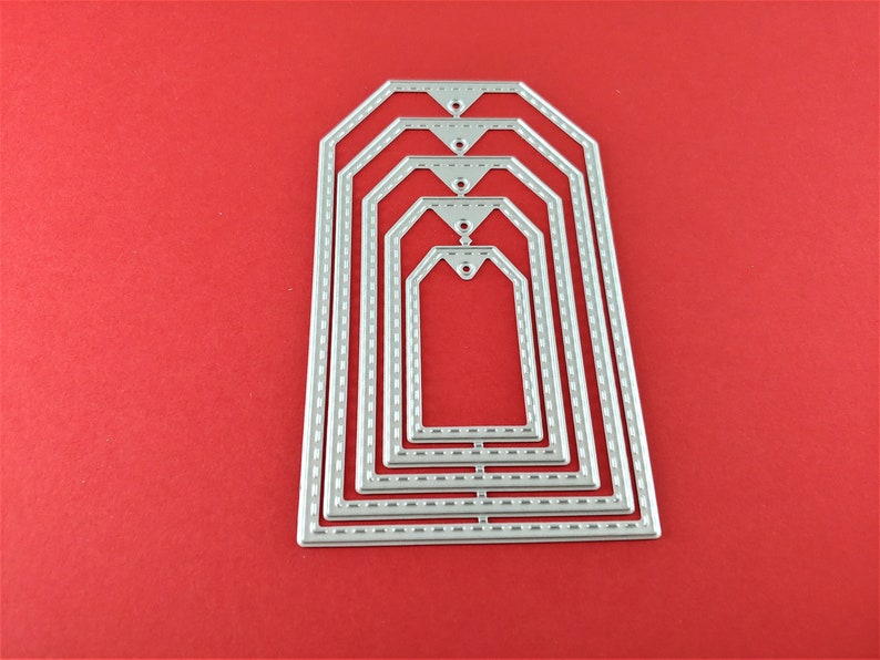 Stitched Tags Metal Cutting Dies 5 Piece Nesting Metal Craft | Etsy