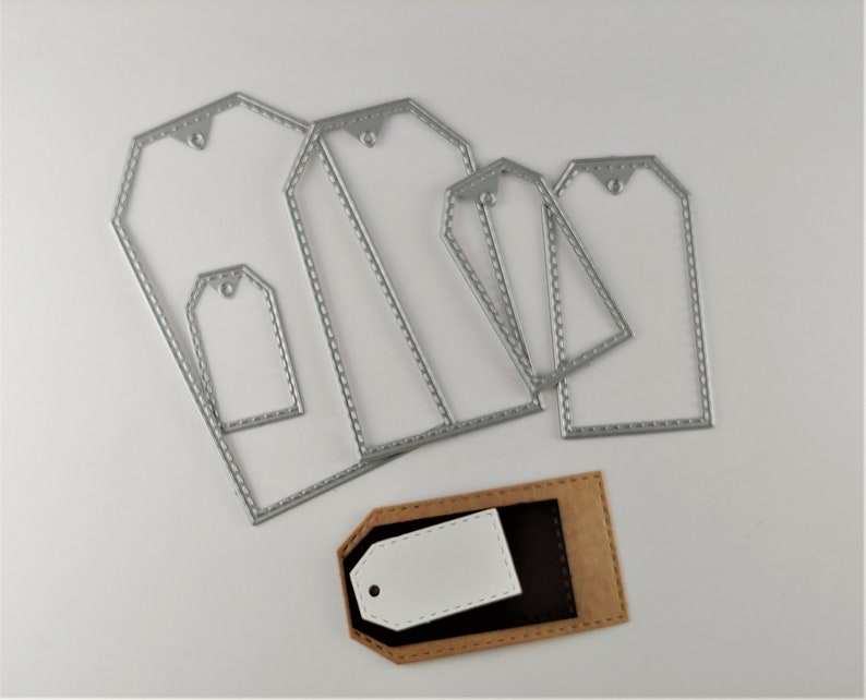 Stitched Tags Metal Cutting Dies 5 Piece Nesting Metal Craft | Etsy