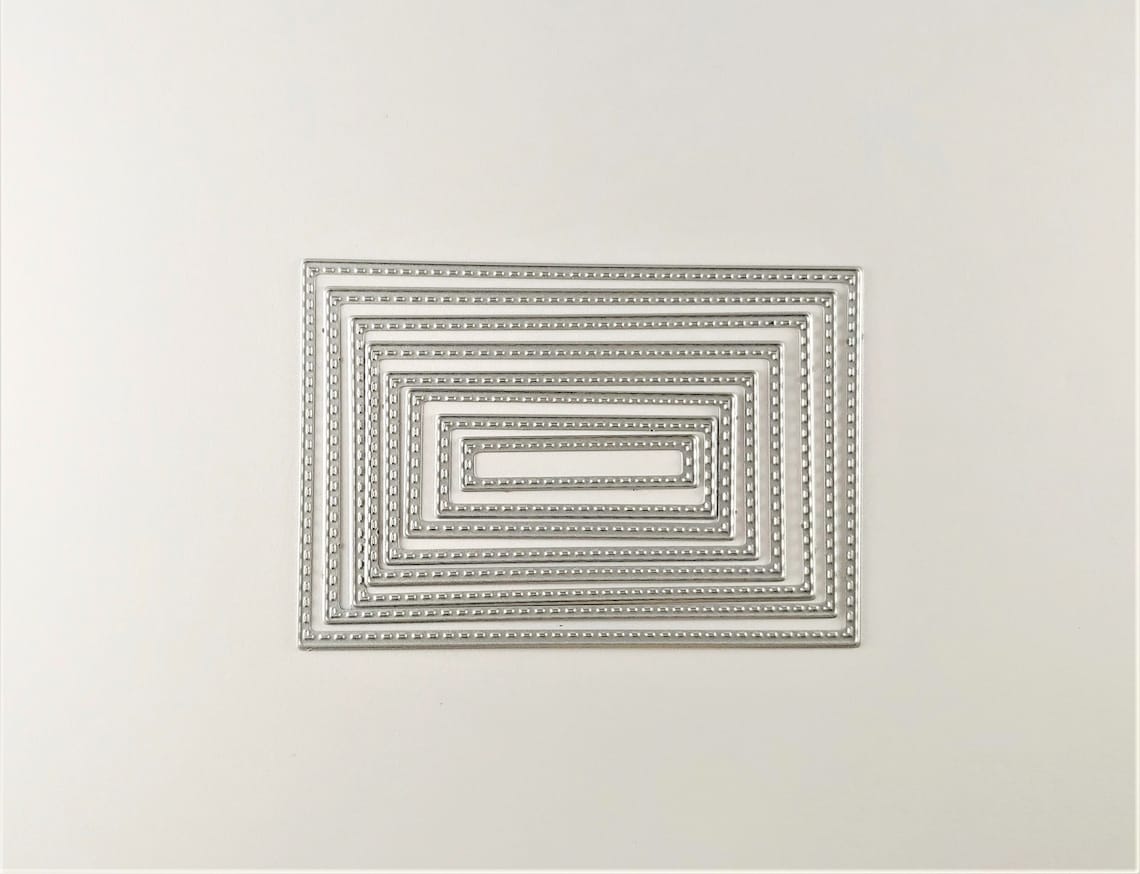 Stitched Rectangle Metal Cutting Dies 8 Piece Nesting Metal | Etsy