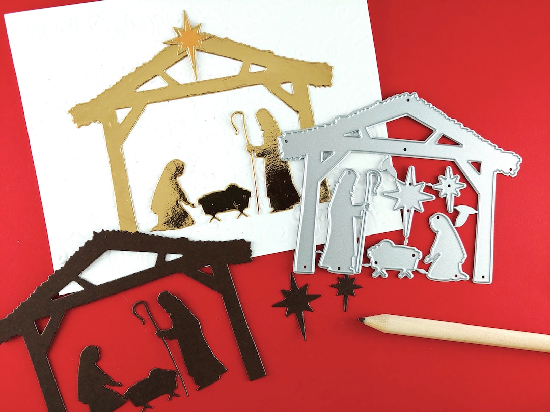 Nativity Cutting Dies - Christmas Metal Craft Die - Manger Metal ...