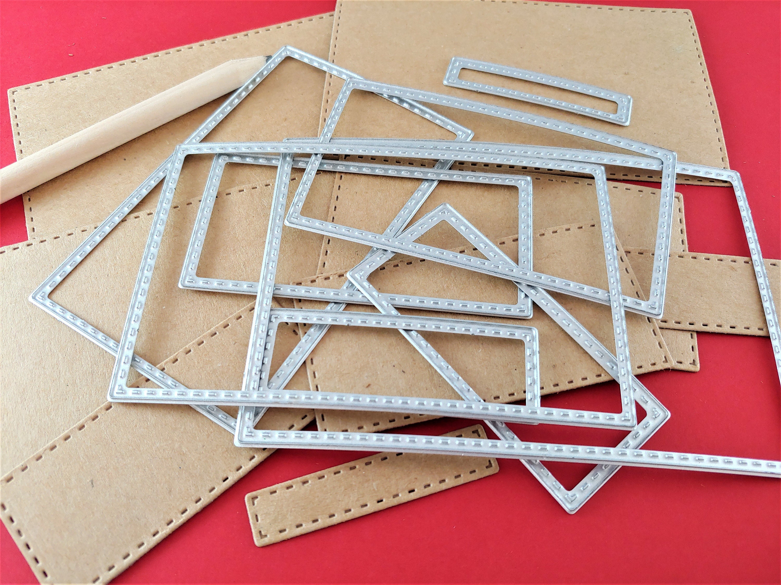 Stitched Rectangle Metal Cutting Dies 8 Piece Nesting Metal - Etsy