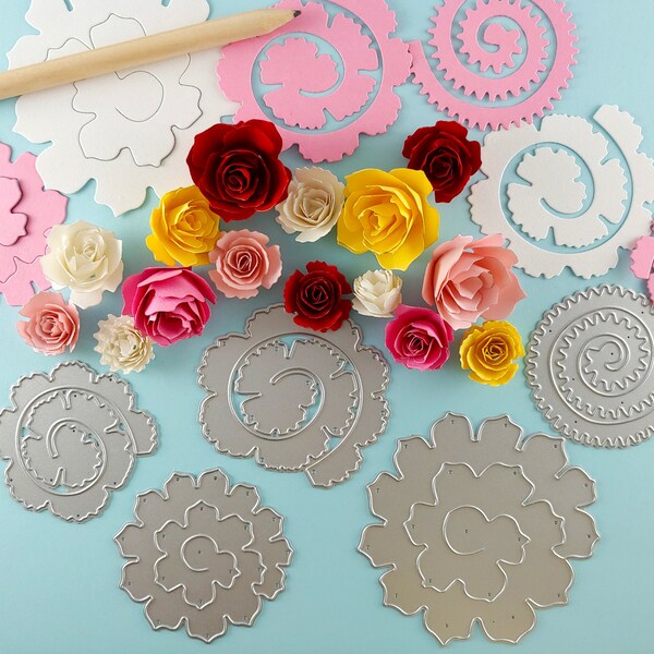 Spiral Paper Flowers - Etsy