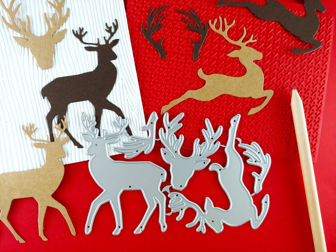 Reindeer Metal Cutting Dies - Christmas Craft Die - Deer Metal Crafting ...