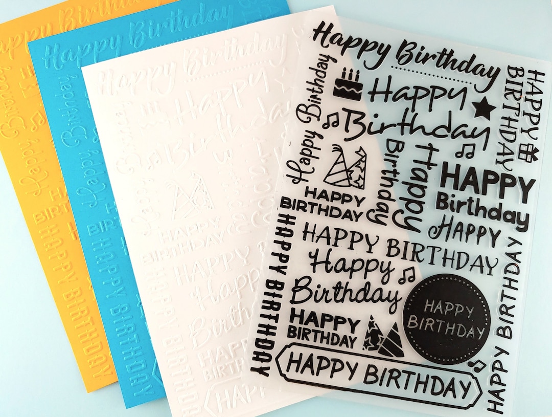 Happy Birthday Embossing Folder - Paper Embossing - Paper Craft ...
