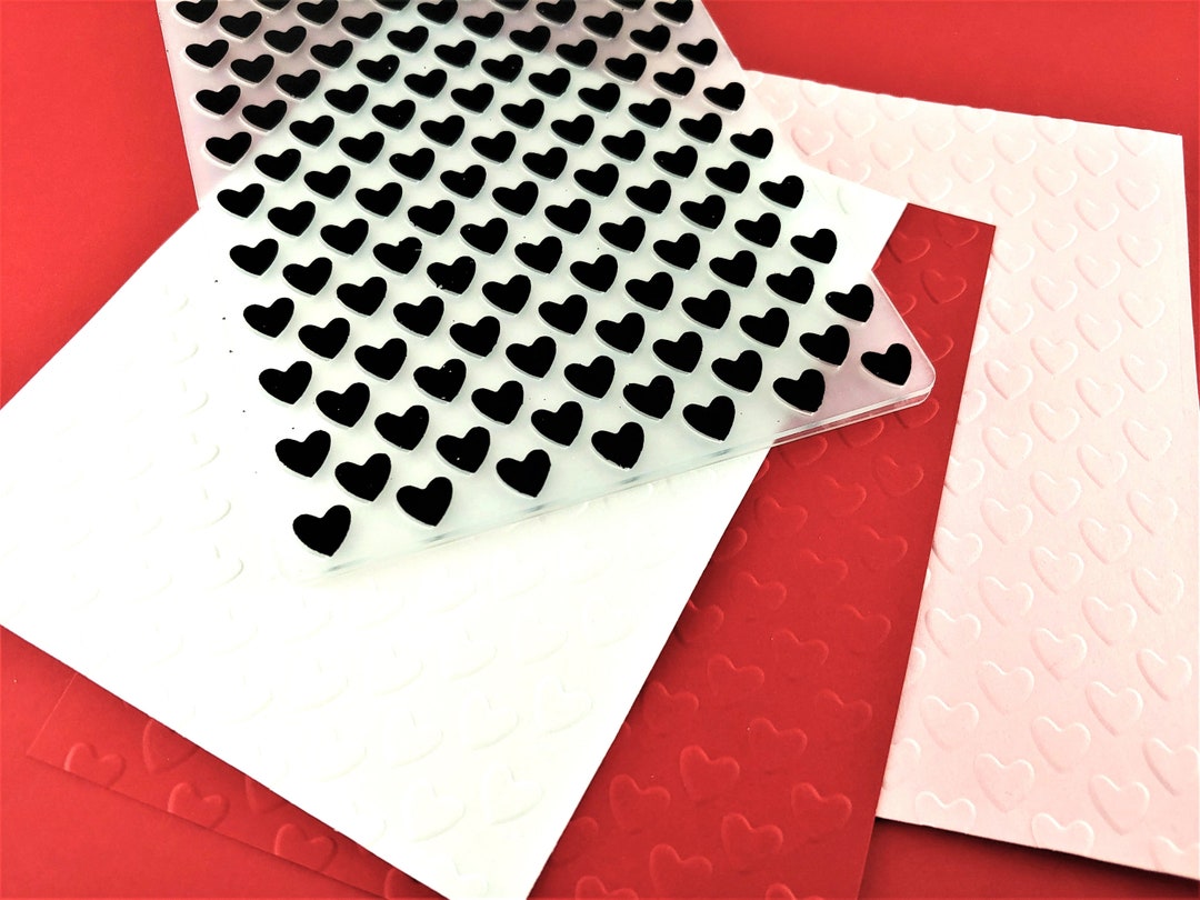 Hearts Pattern Embossing Folder - Paper Embossing - Paper Craft Embosser - Background Embossing ...