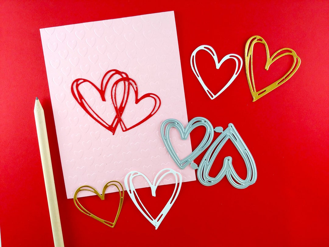 Stringy Hearts Metal Cutting Dies - Set of 2 Valentines Metal Craft Die ...