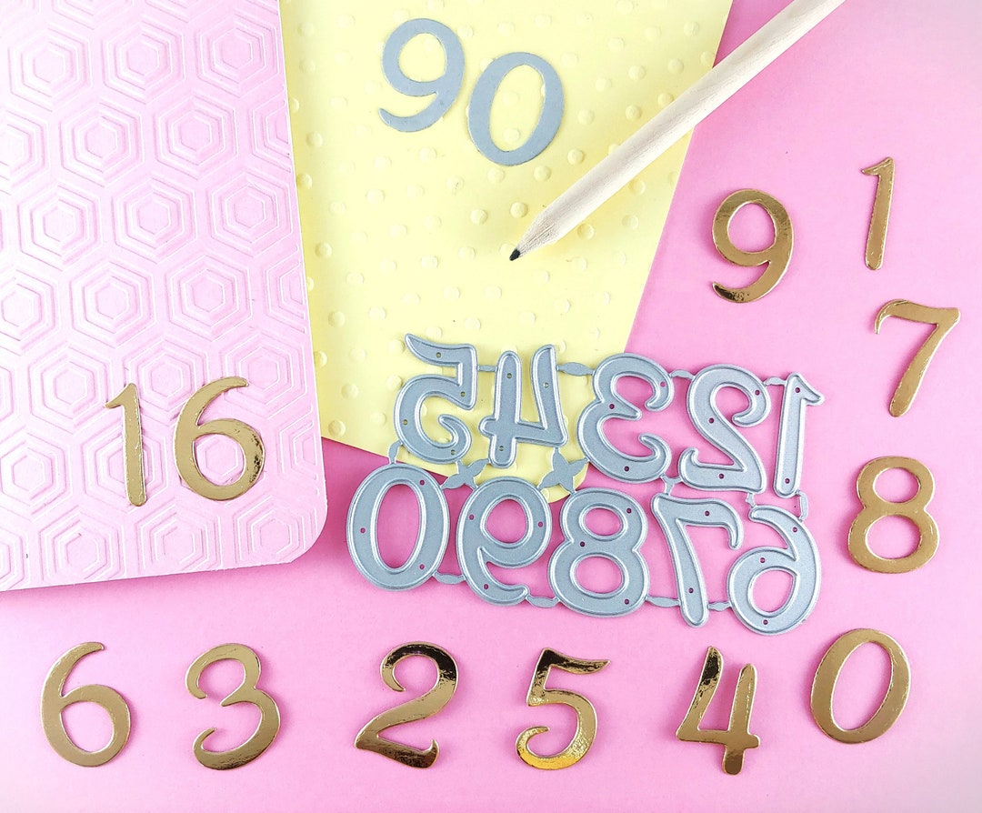 Numbers Cutting Dies - 10 Piece Set Number Craft Dies - Numbers Metal ...