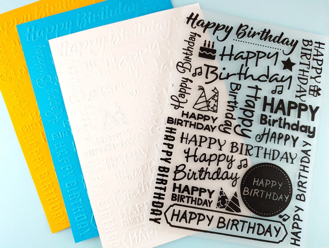 Happy Birthday Embossing Folder Paper Embossing Paper - Etsy