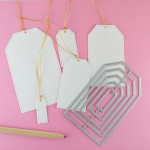 Stitched Tags Metal Cutting Dies - 5 Piece Nesting Metal Craft Dies ...