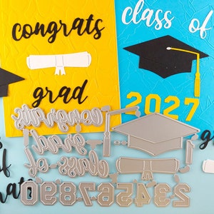 Graduation Cutting Dies - 17 Piece Metal Crafting Dies - Card Making ...