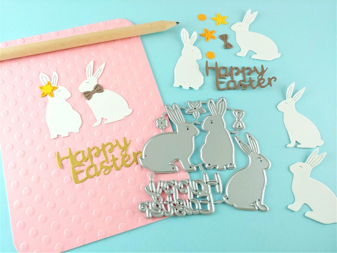 Easter Bunnies Cutting Dies - Crafting Die - Cute Rabbits Metal Craft ...