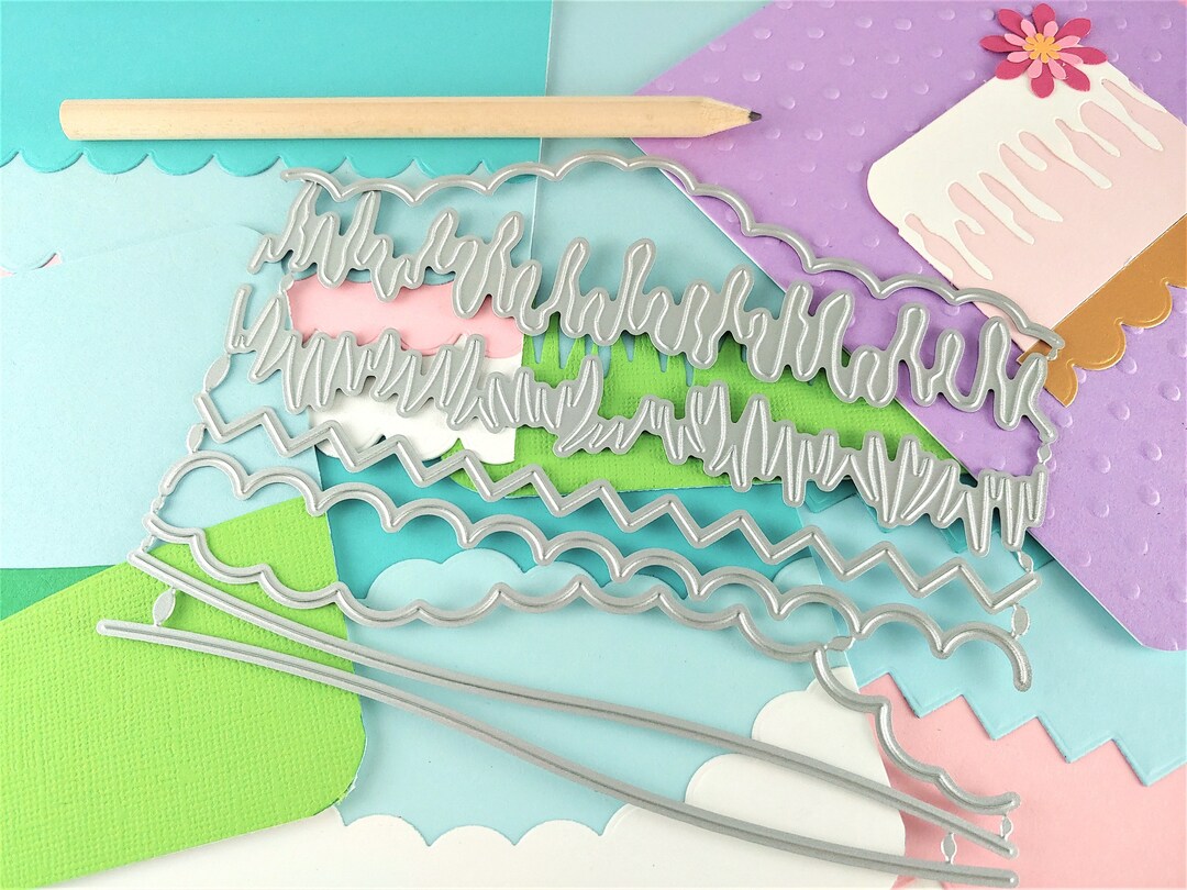 Border Cutting Dies - 8 Piece Set Metal Crafting Dies - Card Making ...