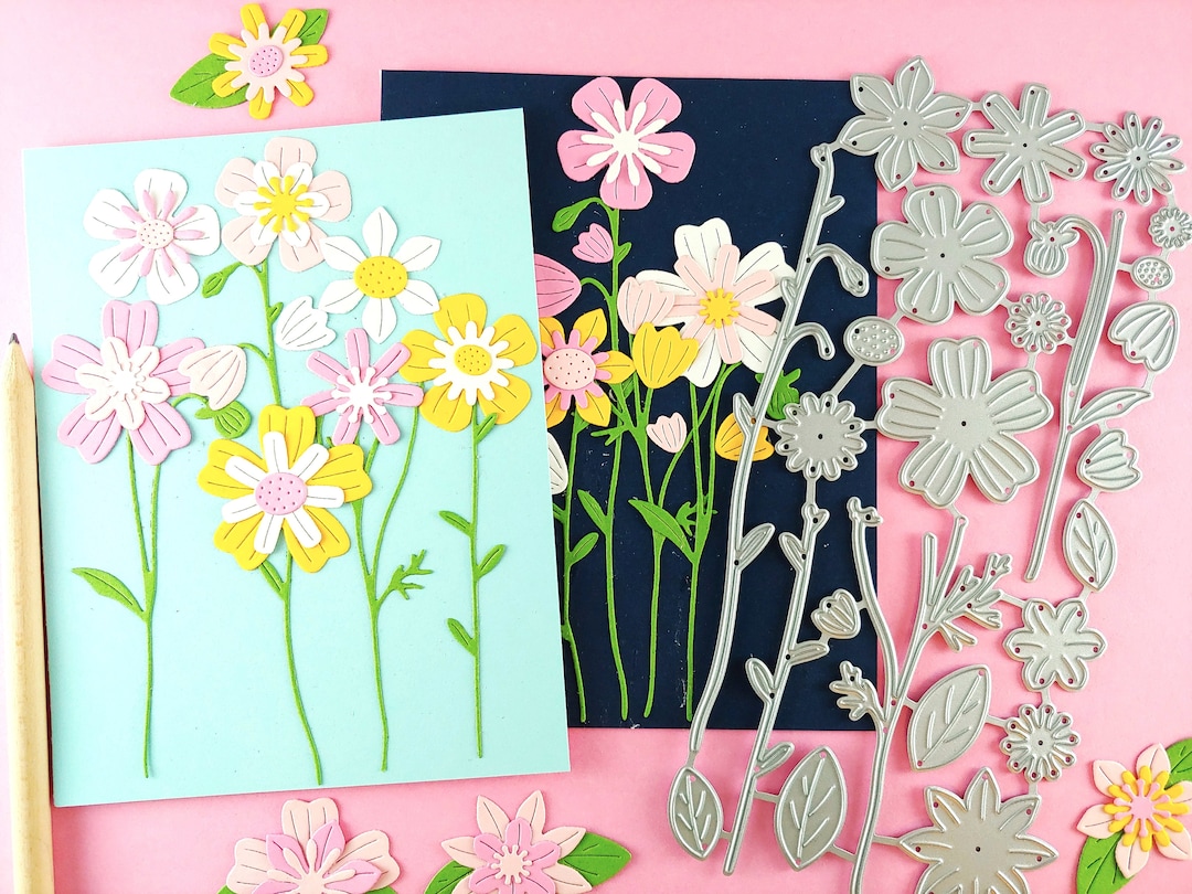 Wildflowers Cutting Dies - Flowers Metal Dies - Paper Flower Craft Die ...