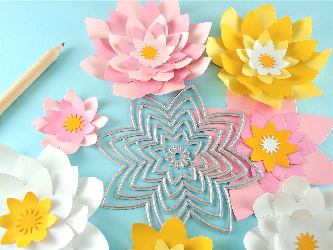 Flower Cutting Dies - 6 Piece Nesting Metal Dies - Paper Flower Craft ...