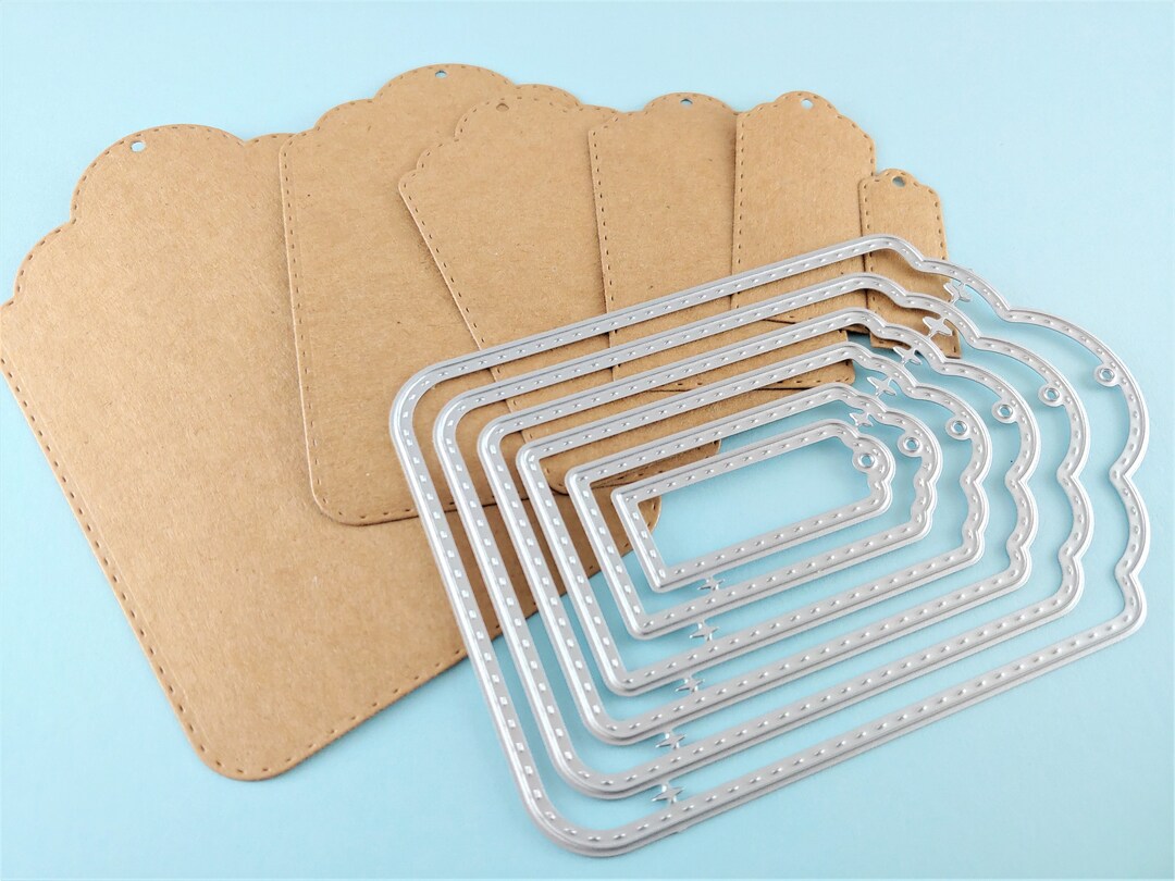 Stitched Tags Metal Cutting Dies - Nesting Metal Craft Dies - Tag Craft ...