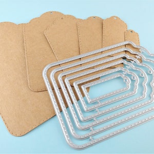 Stitched Tags Metal Cutting Dies - Nesting Metal Craft Dies - Tag Craft ...