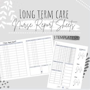 Long Term Care Nurse Report Sheet - Etsy