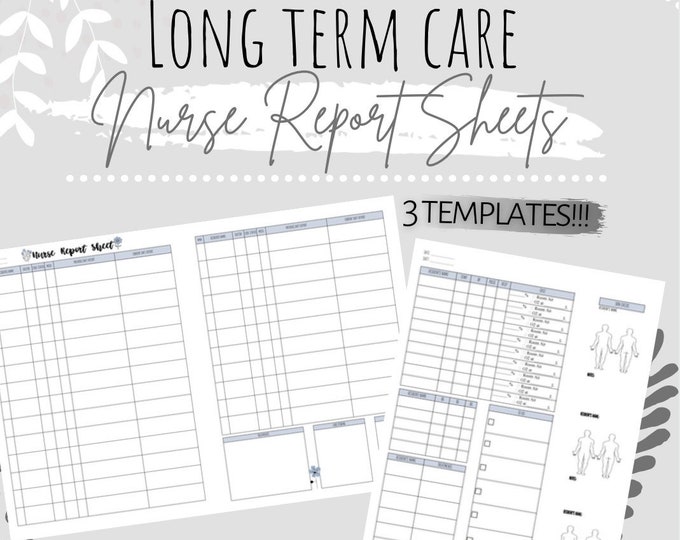 Long Term Care Nurse Report Sheet - Etsy