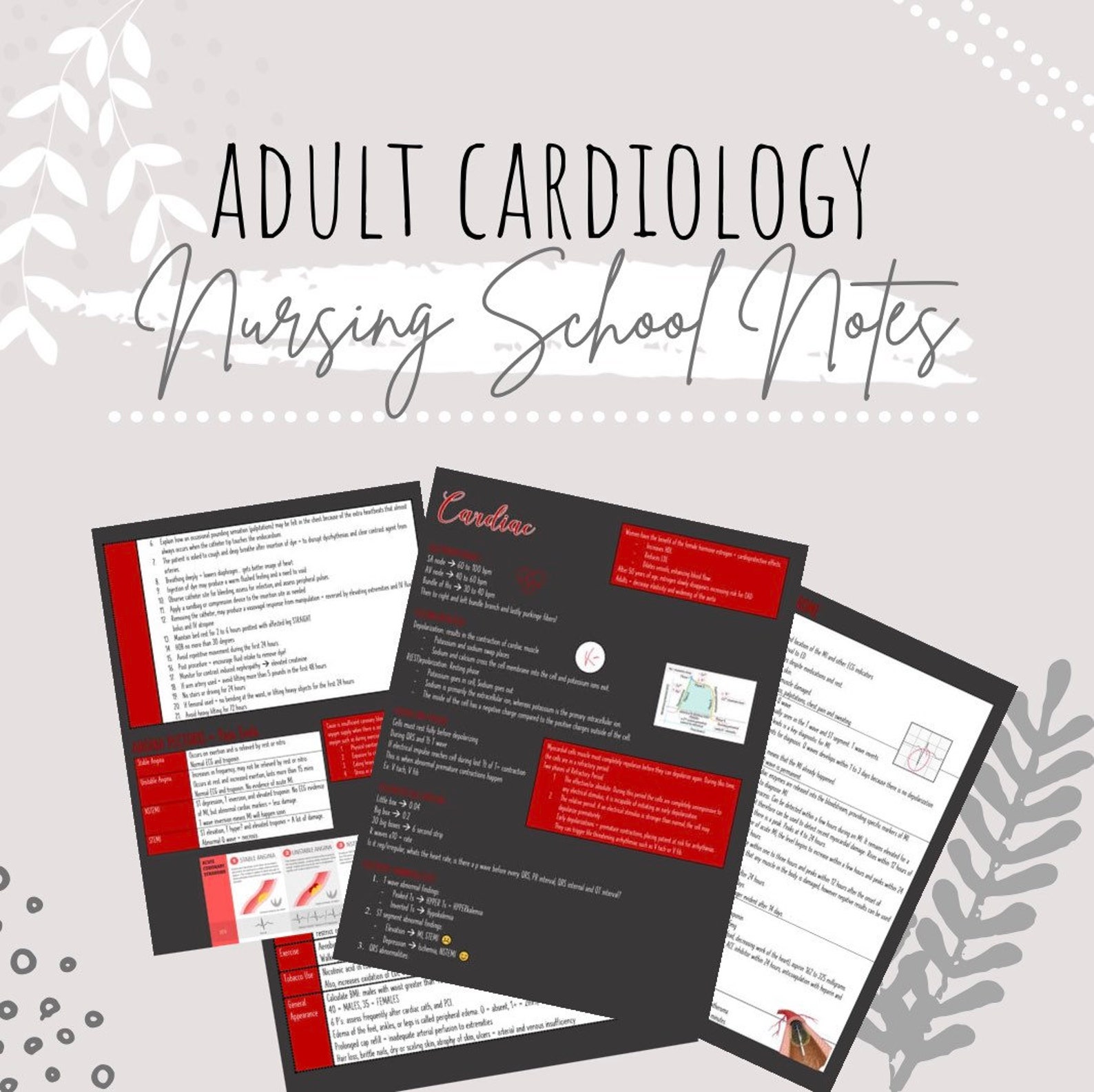 Adult Cardiac Nursing - Cheat Sheets - Etsy