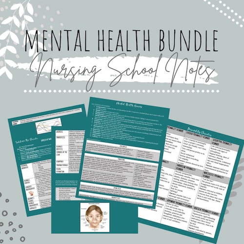 Mental Health Nursing Bundle Cheat Sheets - Etsy