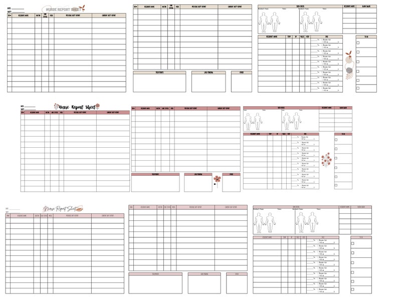 Long Term Care Nurse Report Sheet - Etsy