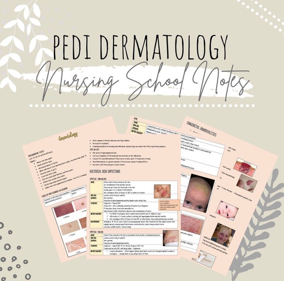 Pedi Dermatology Nursing Cheat Sheets | Etsy