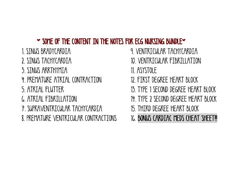 EKG Rhythms Nursing Bundle - Cheat Sheets - Etsy