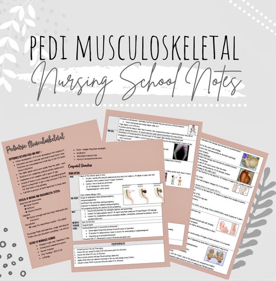 Pedi Musculoskeletal Nursing Cheat Sheets | Etsy