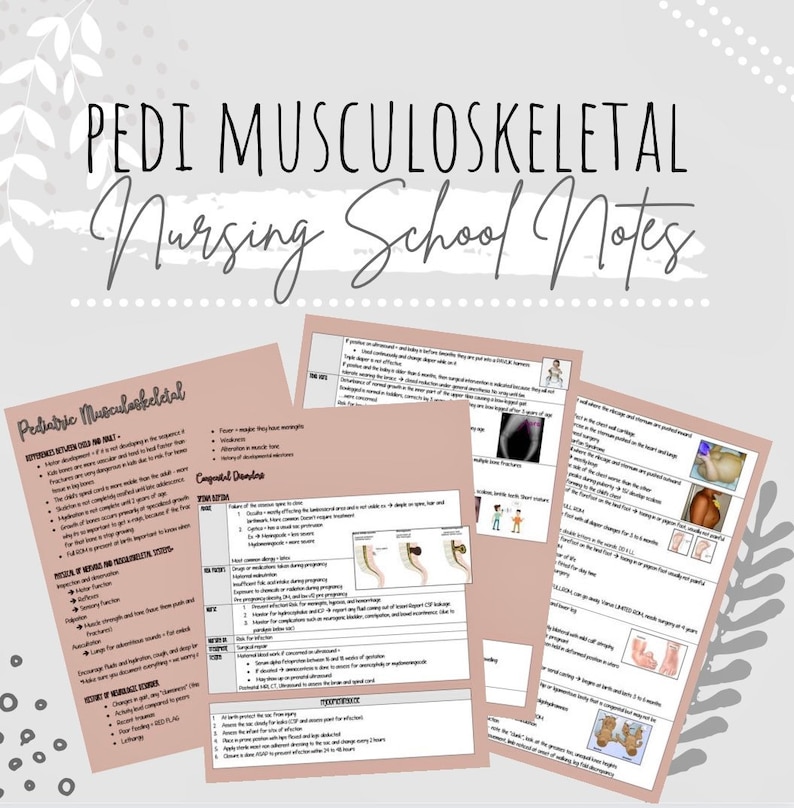 Pedi Musculoskeletal Nursing - Cheat Sheets - Etsy