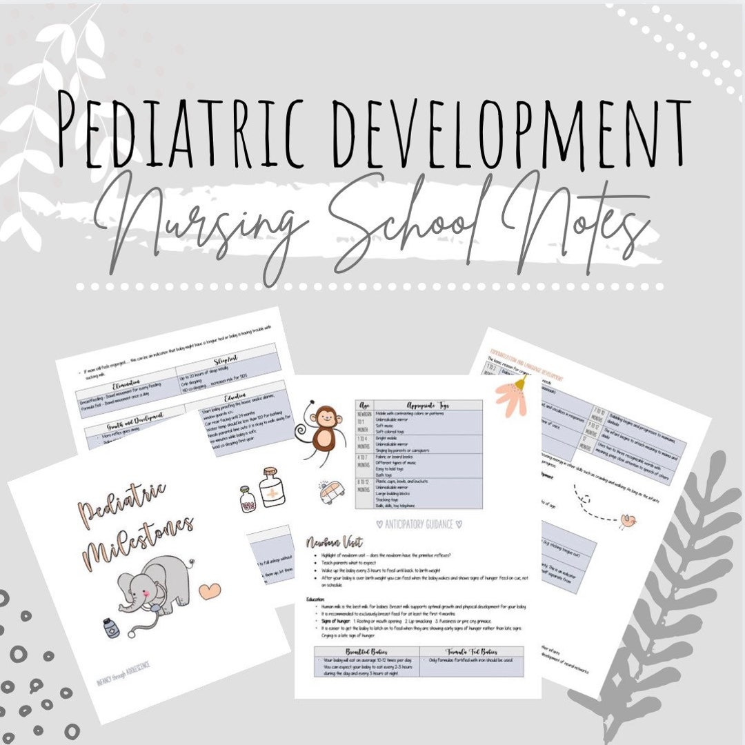 Pediatric Development - Nursing Cheat Sheet - Etsy