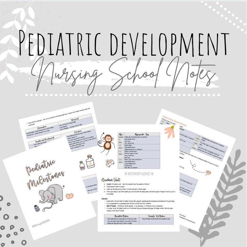 Pediatric Development - Nursing Cheat Sheet - Etsy
