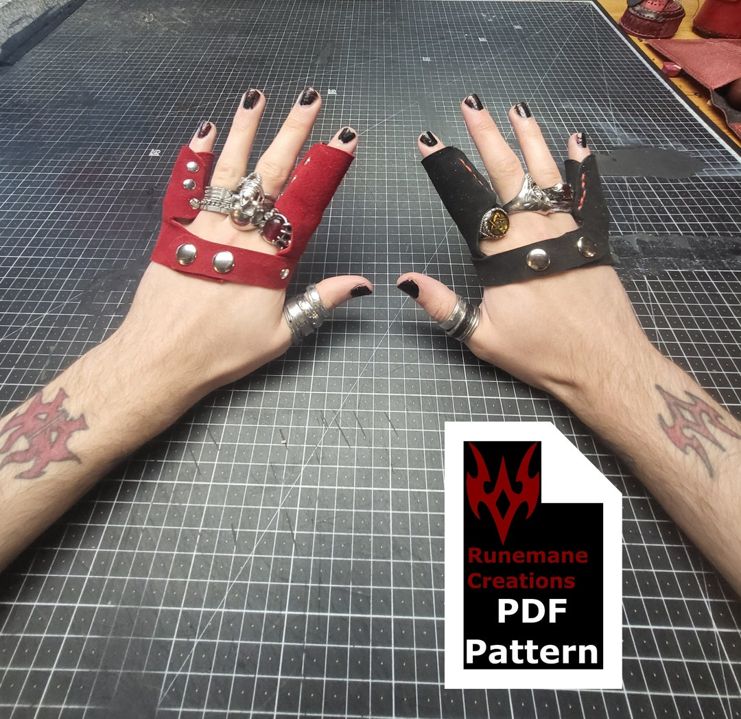 Hand Stitching Finger Guard PDF Pattern | Leather Finger Protectors ...